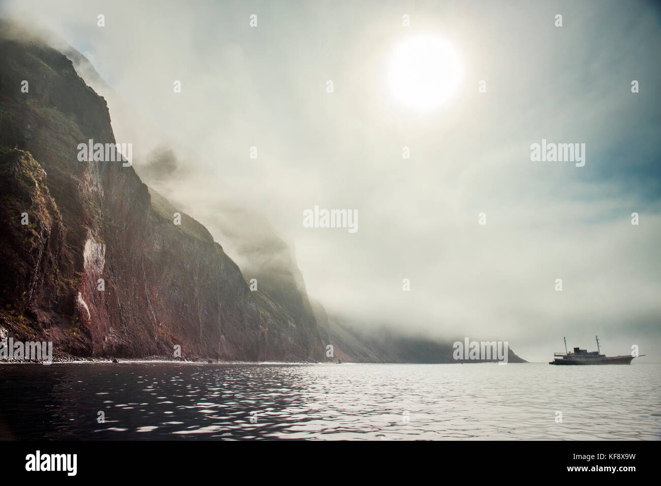 GALAPAGOS ISLANDS, ECUADOR, Isabela Island, Punta Vicente Roca, ship ...