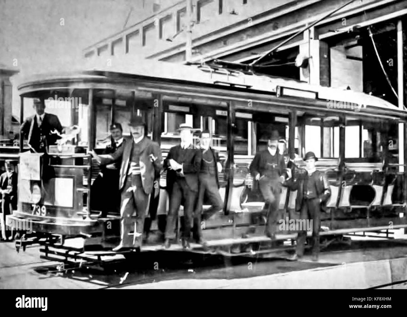 The old tram depot Black and White Stock Photos & Images - Alamy