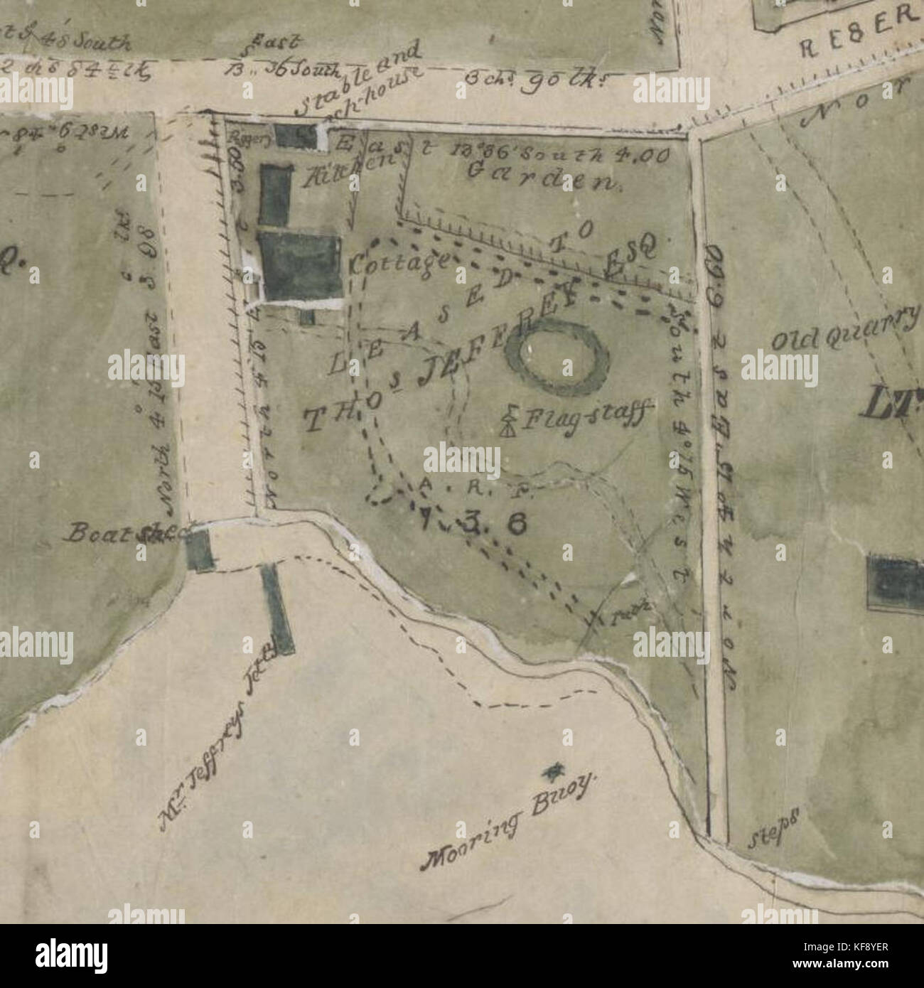 1840s map of Kirribilli Thomas Jeffrey Stock Photo - Alamy