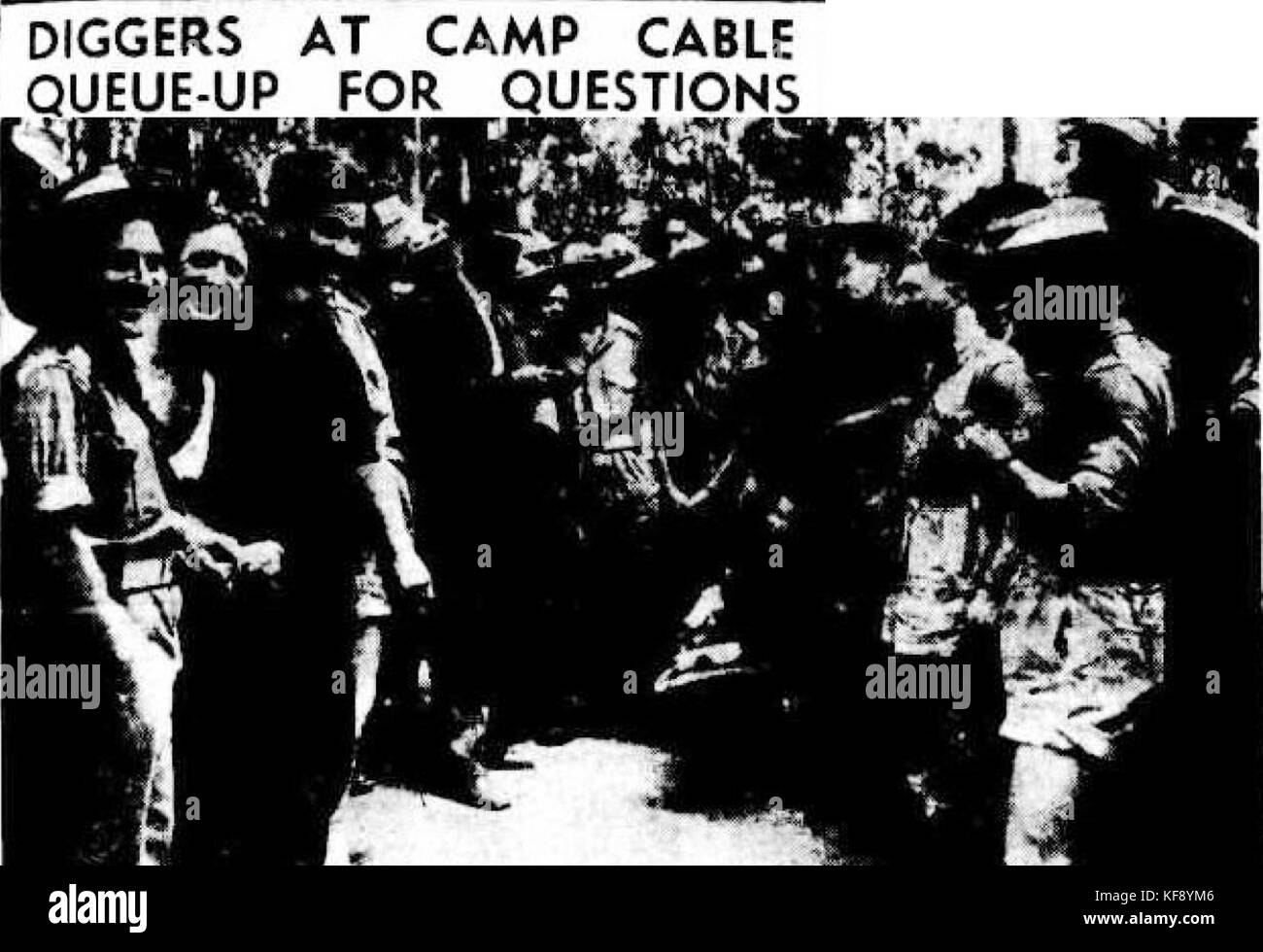 Diggers at Camp Cable 1945 Stock Photo - Alamy