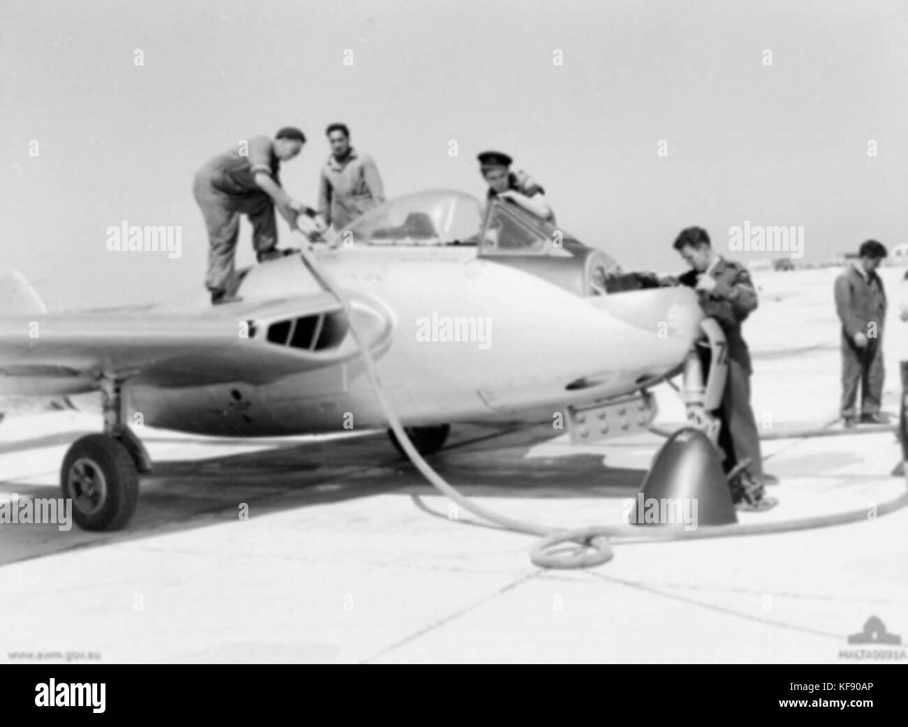An image or reference to the De Havilland Vampire aircraft, used by the ...