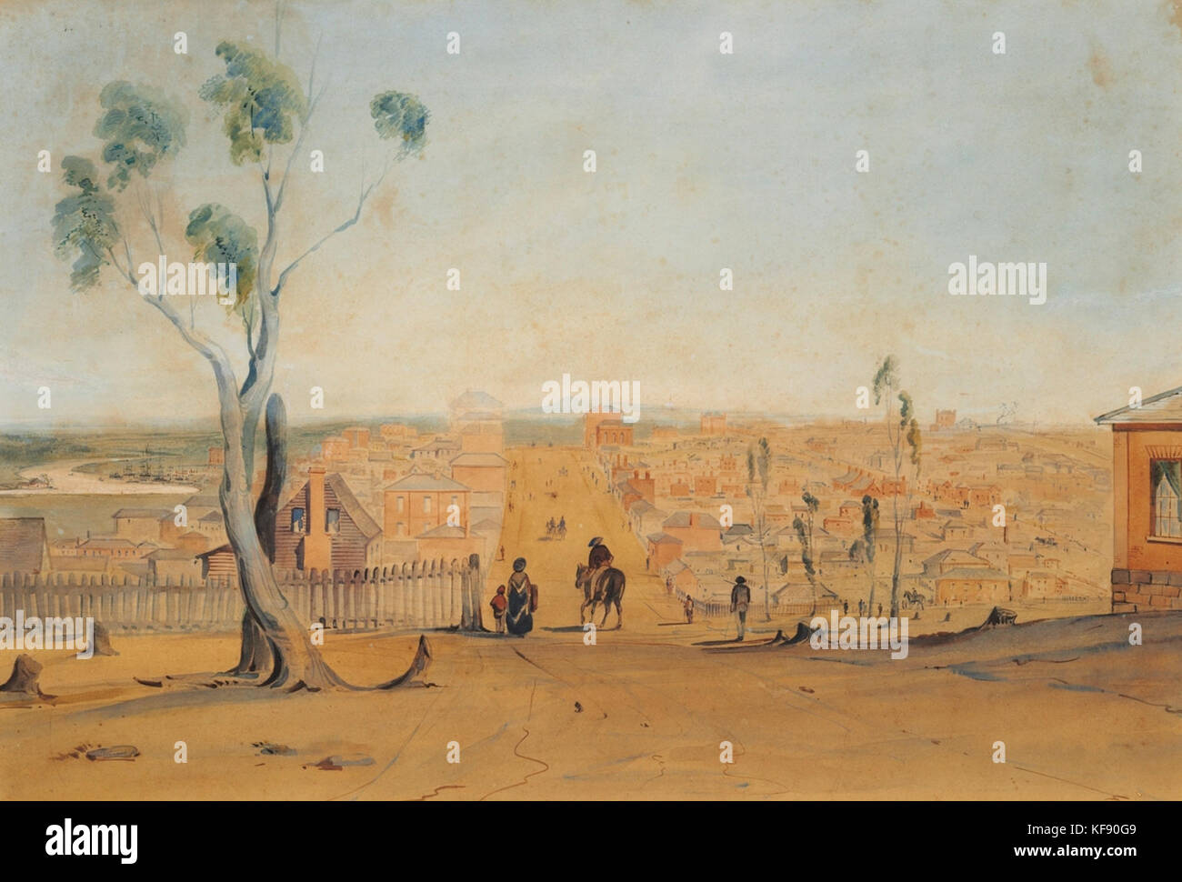 Melbourne Collins Street 1841 Stock Photo - Alamy