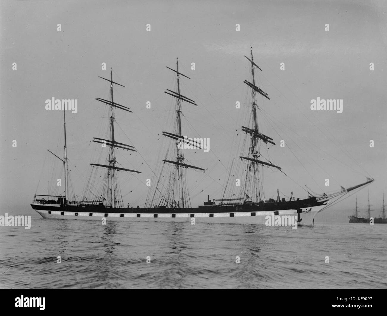 A historical photograph of the Highfields, a ship built in 1892. This ...