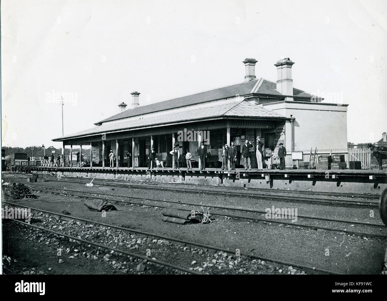 This historical photograph shows Parramatta Station in 1870, showcasing ...