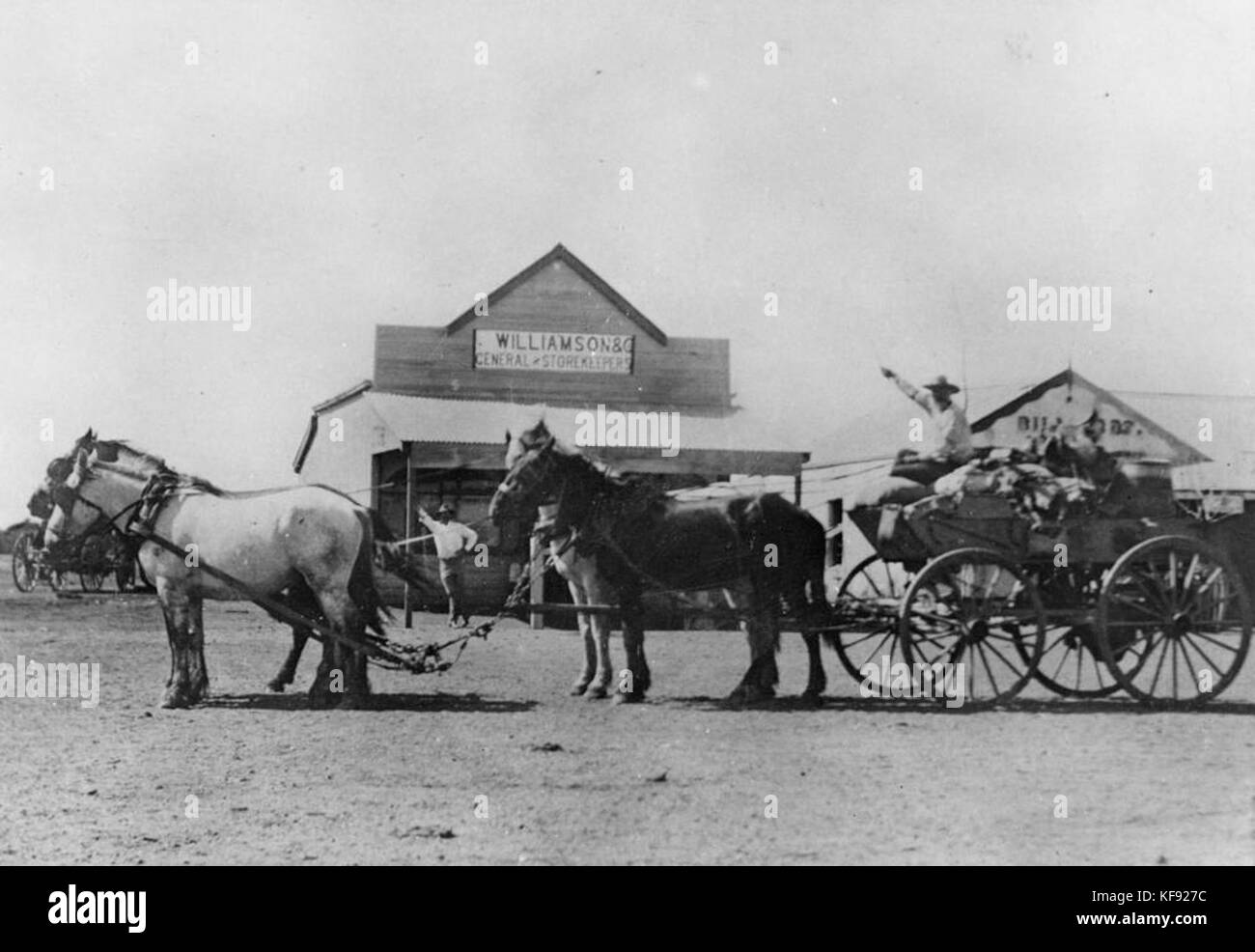 1 117048 Wagon in front of Williamson and Co., Jundah, Queensland, ca ...