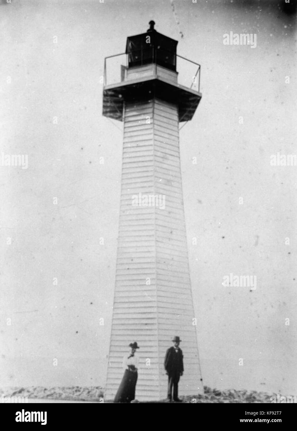 1 121204 Lighthouse on Cleveland Point, ca. 1905 Stock Photo - Alamy