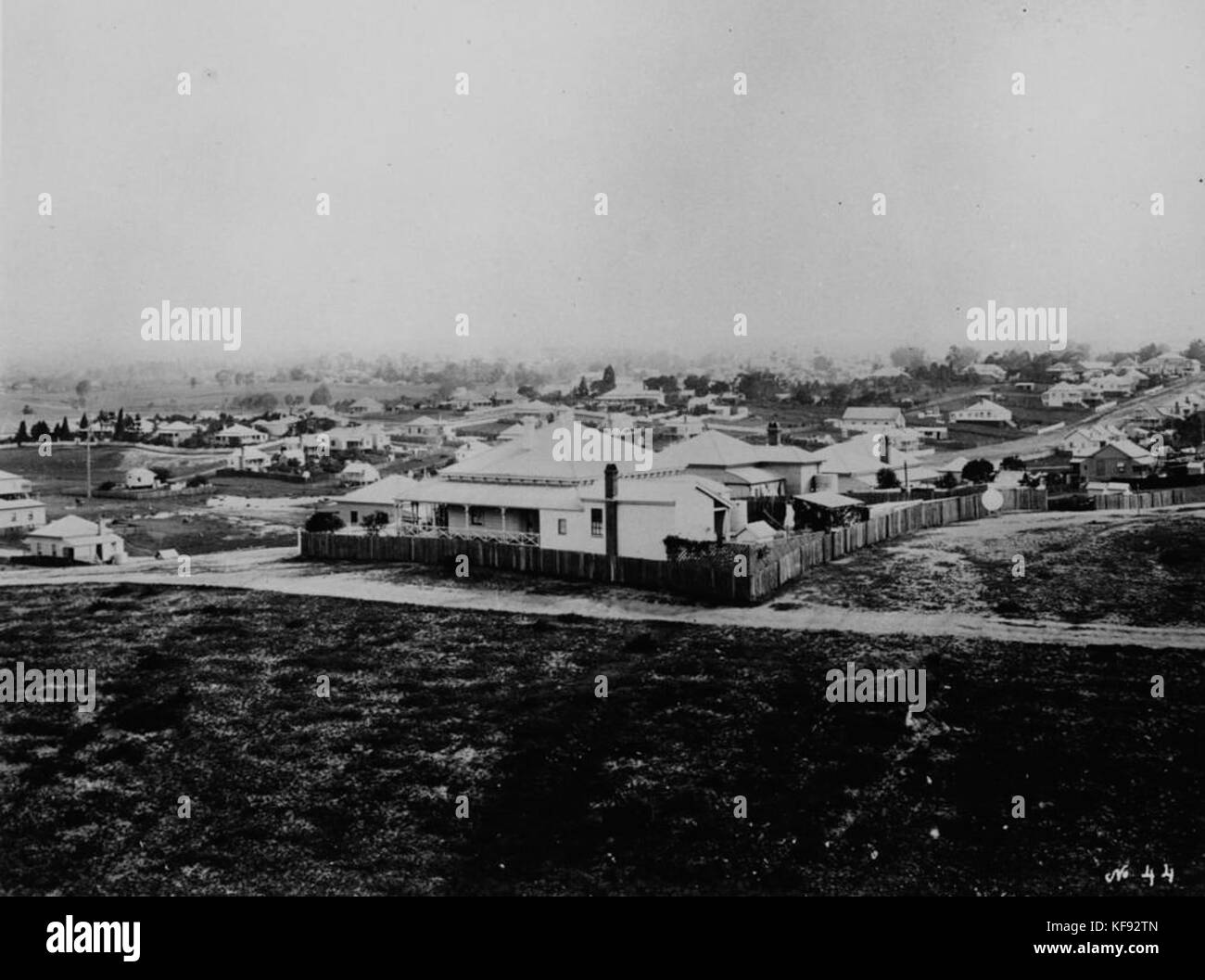 1 104760 Timber houses in New Farm, Brisbane, in 1889 Stock Photo - Alamy