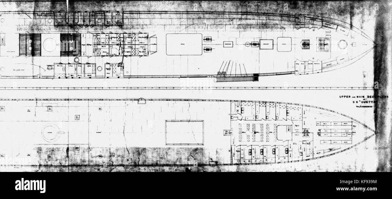 1 119128 Deck plans of the Quetta (ship Stock Photo - Alamy