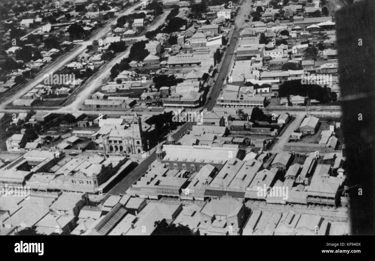 This aerial photograph from around 1922 captures Charters Towers, a ...