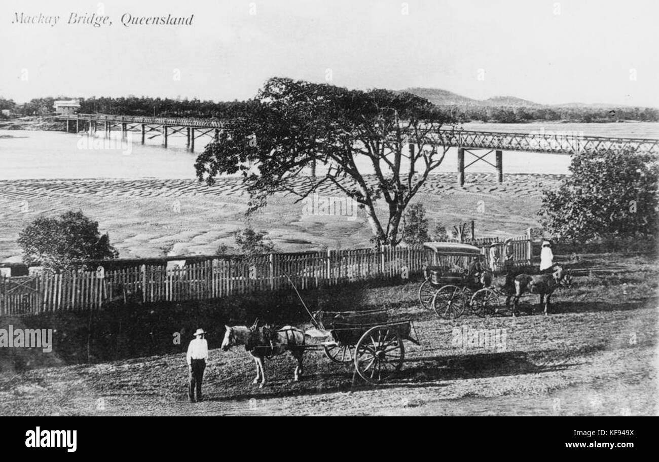 The Mackay Bridge, constructed over the Pioneer River in Mackay ...