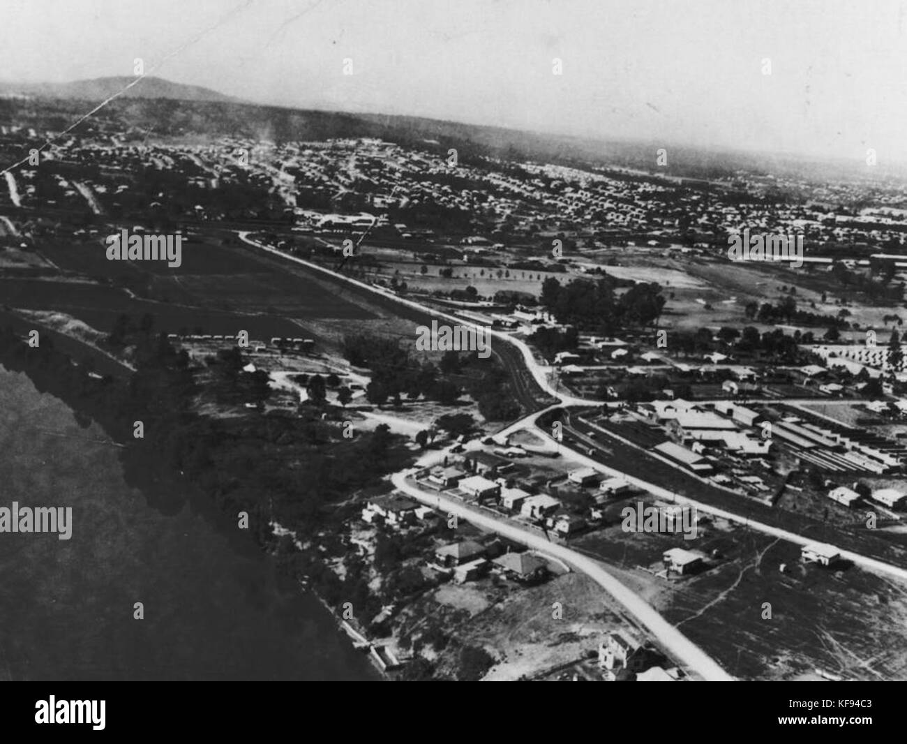 1 120288 Aerial view of Tennyson, Brisbane, 1946 Stock Photo - Alamy