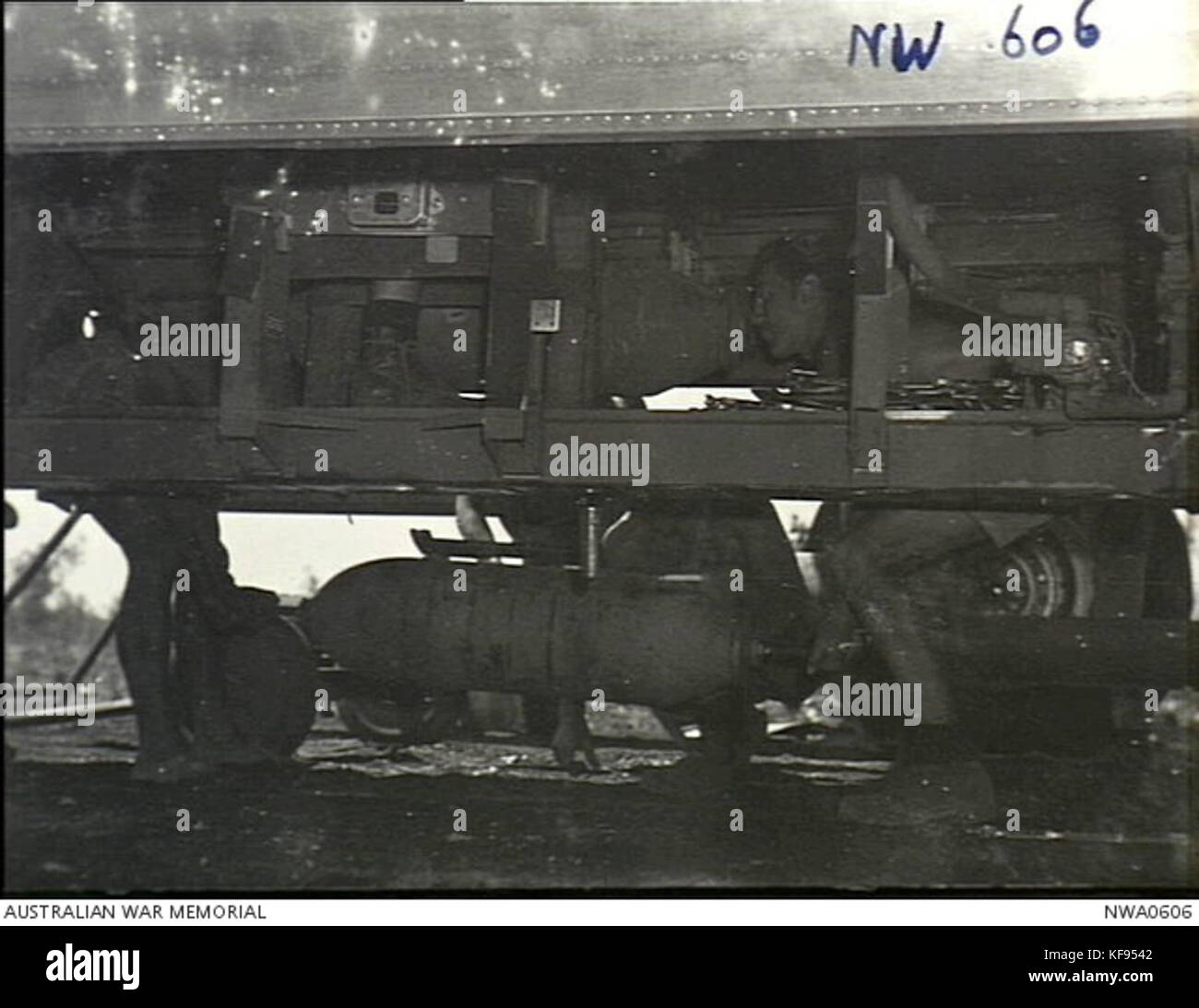 Bombing up 24 Squadron RAAF Liberator NT 1944 AWM NWA0606 Stock Photo ...