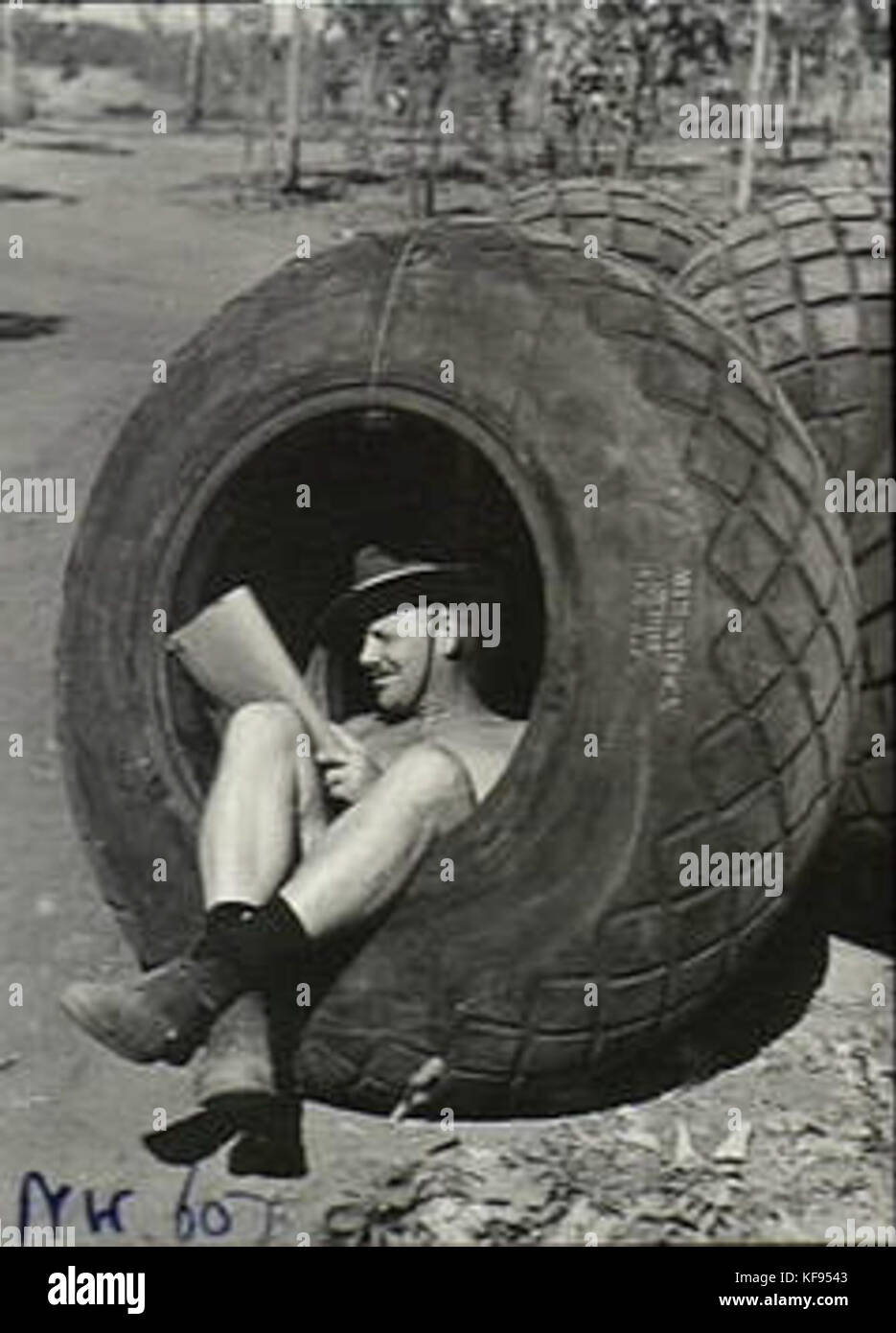 24 Squadron RAAF Liberator tyre NT 1944 AWM NWA0607 Stock Photo - Alamy
