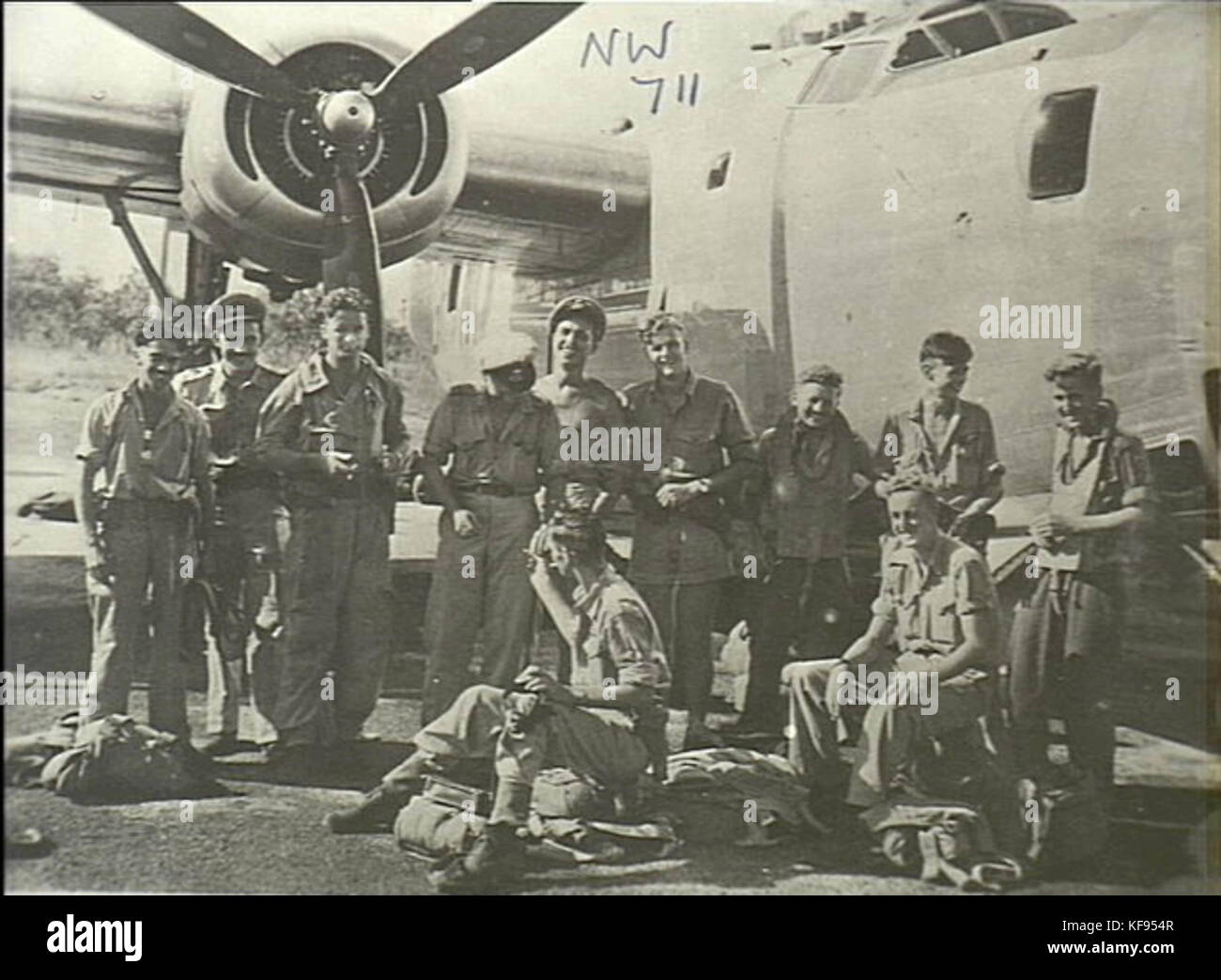 24 Squadron RAAF Liberator aircrew Fenton NT Jan 1945 AWM NWA0711 Stock ...