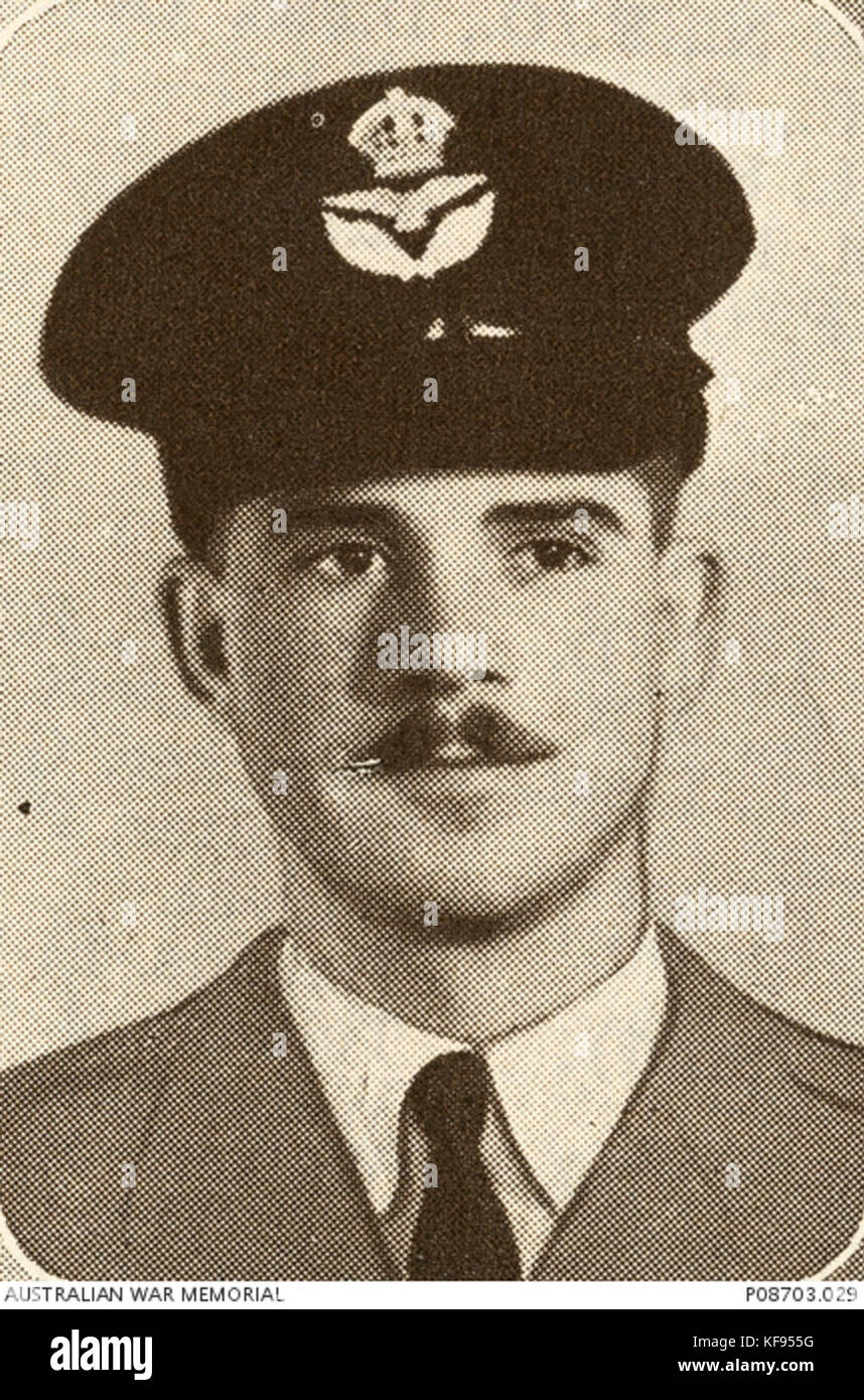 Flying Officer Burnell of 23 Squadron RAAF WWII AWM P08703.029 Stock ...