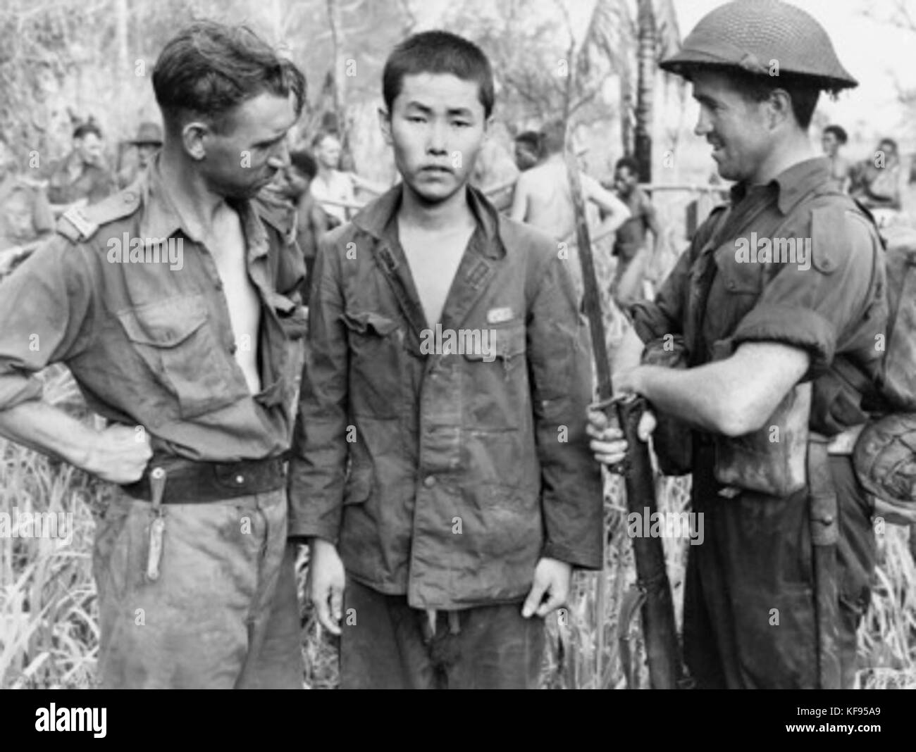 Australian soldiers Japanese POW Oct 1945 Stock Photo - Alamy