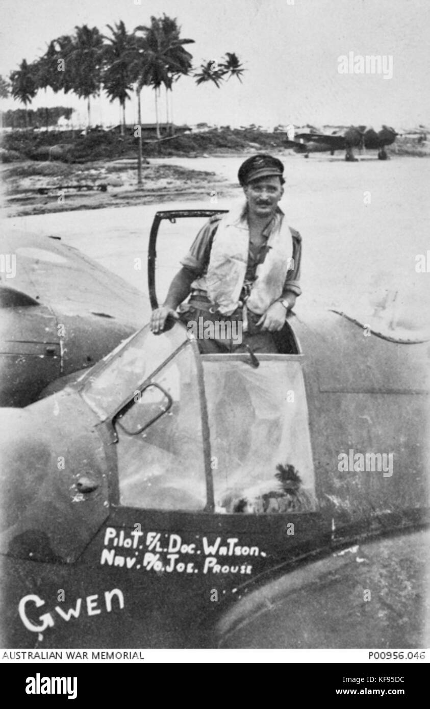 Flight Lieutenant Watson of 31 Squadron RAAF 1945 AWM P00956.046 Stock ...