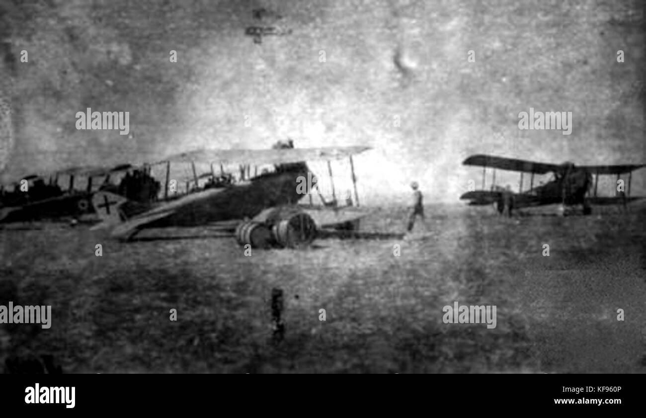 Captured German DFW C.V aircraft at El Afule 1918 Stock Photo - Alamy