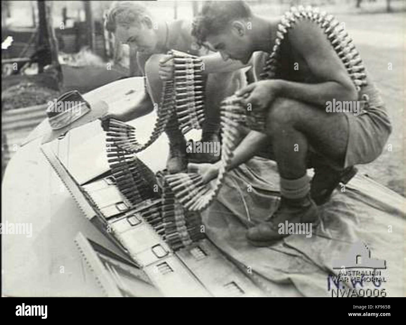Arming 76 Squadron RAAF P 40 Strauss NT Jan 1943 AWM NWA0006 Stock ...