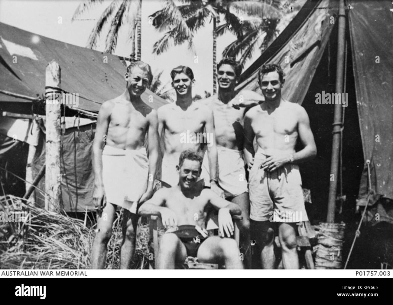 78 Squadron RAAF pilots Morotai 1945 AWM P01757.003 Stock Photo - Alamy