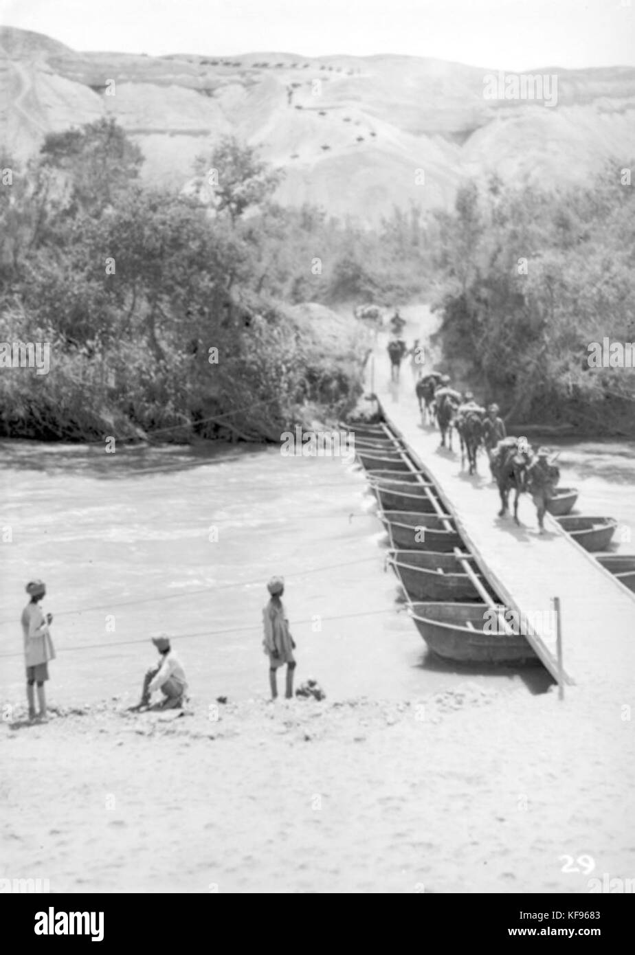 Pontoon bridge crossing Black and White Stock Photos & Images - Alamy