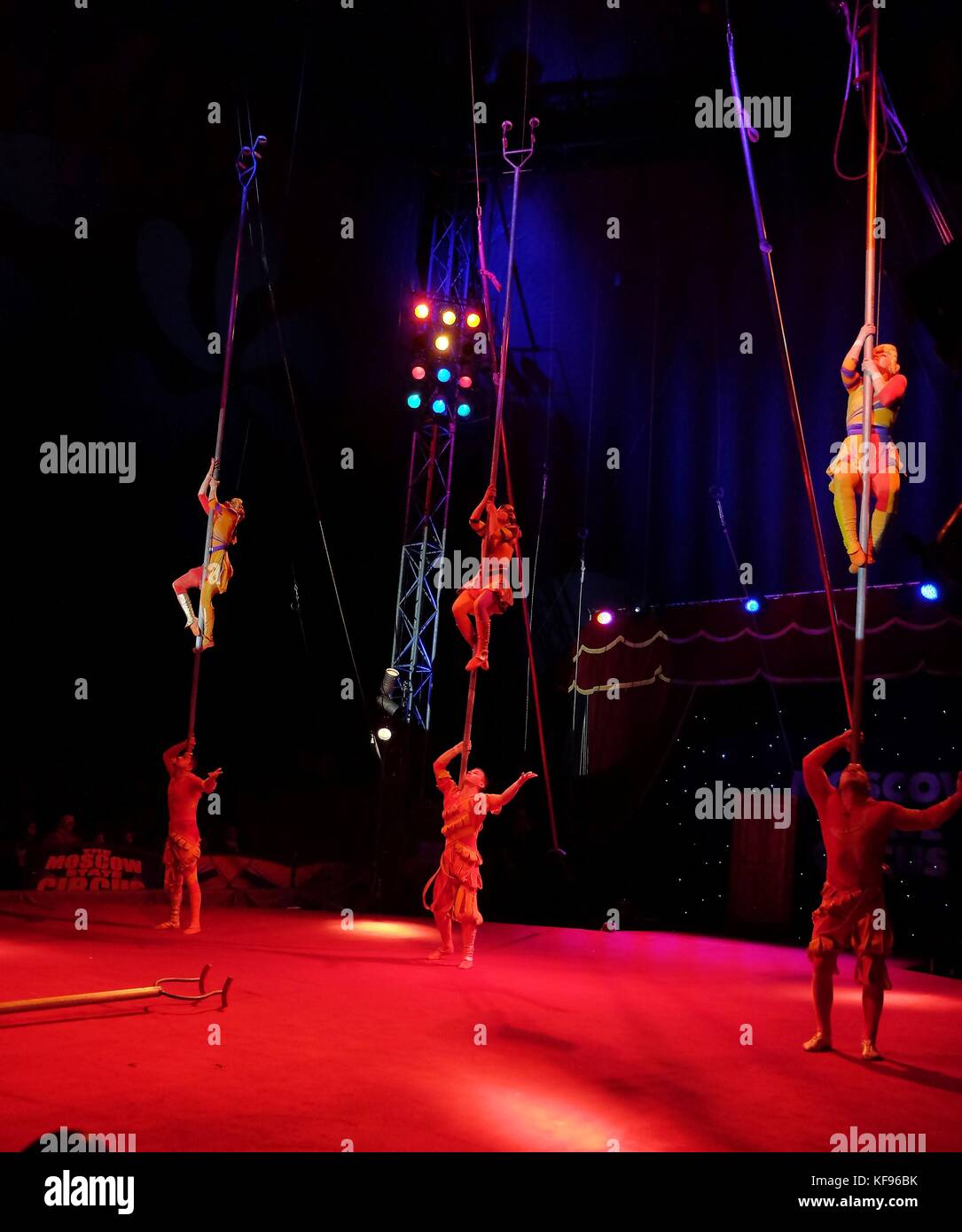 circus swaying pole act Stock Photo - Alamy