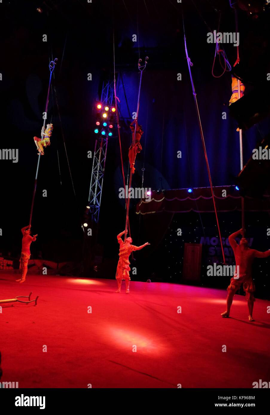 circus swaying pole act Stock Photo - Alamy