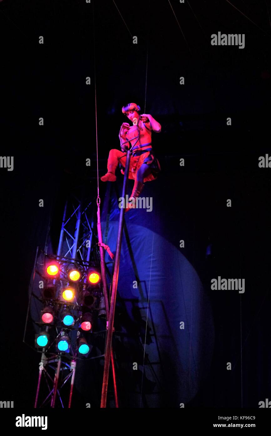 circus swaying pole act Stock Photo - Alamy