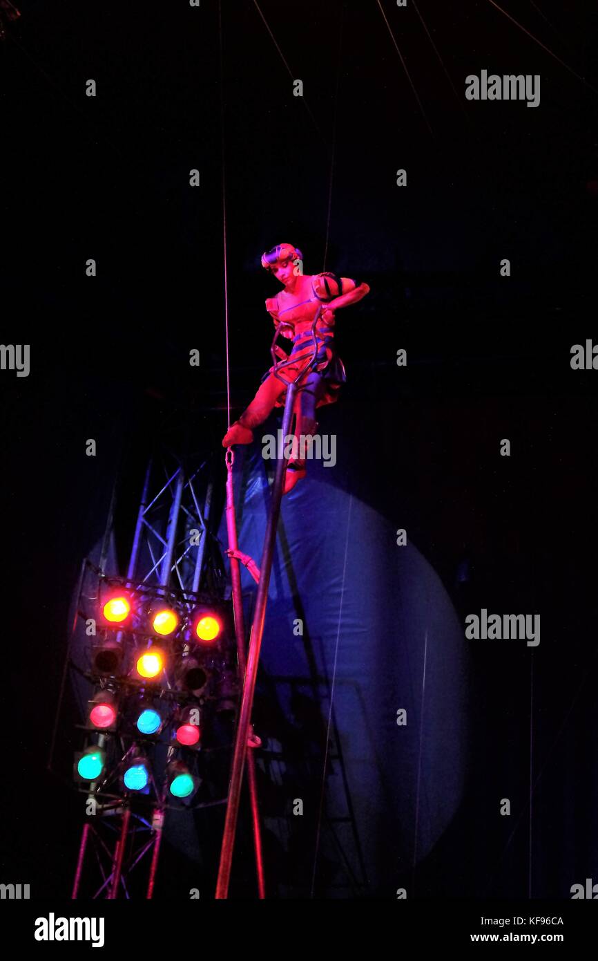 circus swaying pole act Stock Photo - Alamy