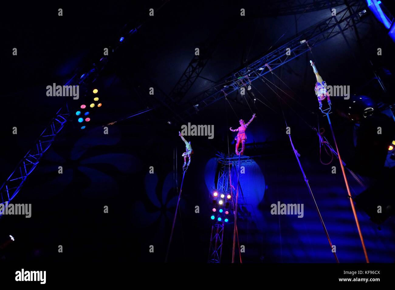 circus swaying pole act Stock Photo - Alamy