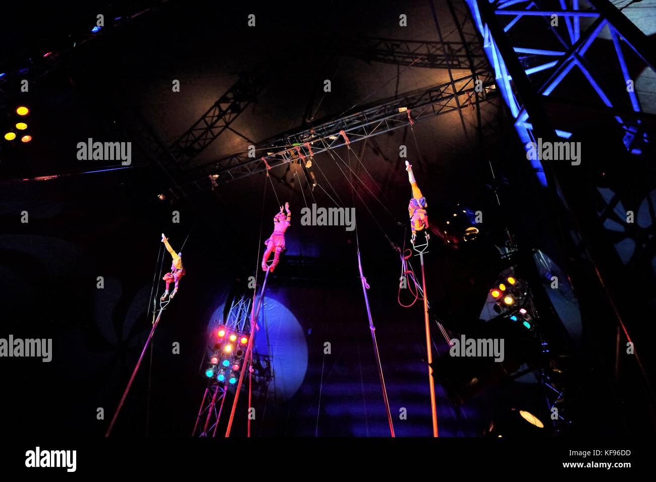circus swaying pole act Stock Photo - Alamy