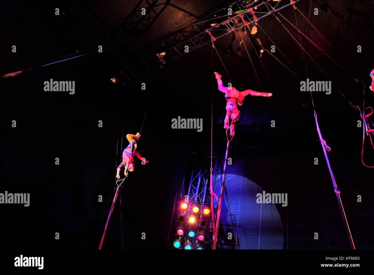circus swaying pole act Stock Photo - Alamy