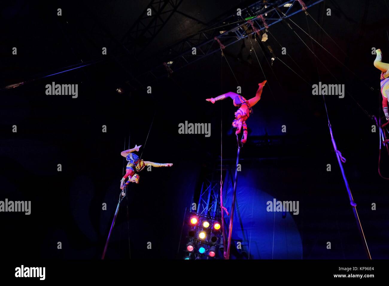 circus swaying pole act Stock Photo - Alamy