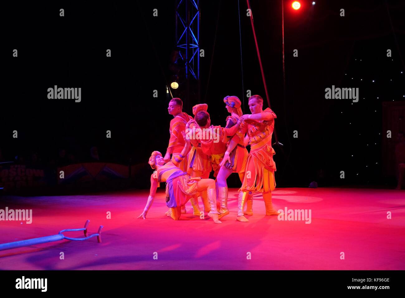 circus swaying pole act Stock Photo - Alamy