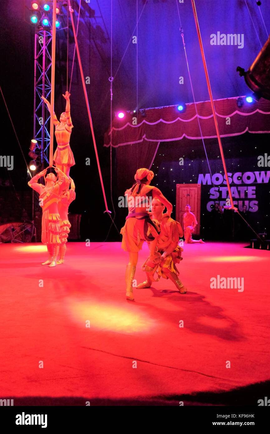 circus swaying pole act Stock Photo - Alamy