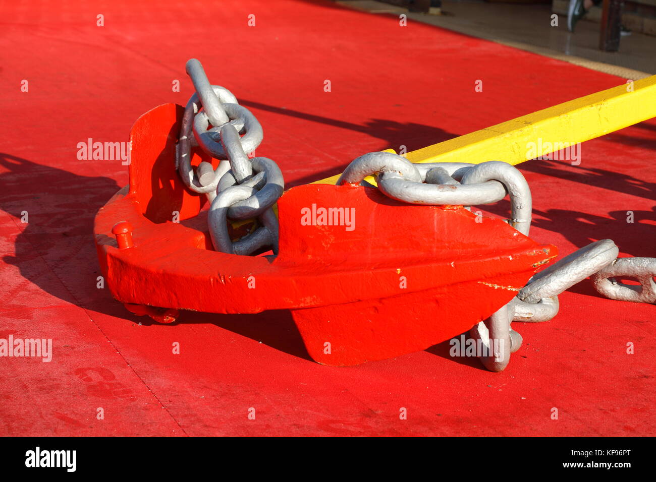Red iron Anchor Stock Photo - Alamy