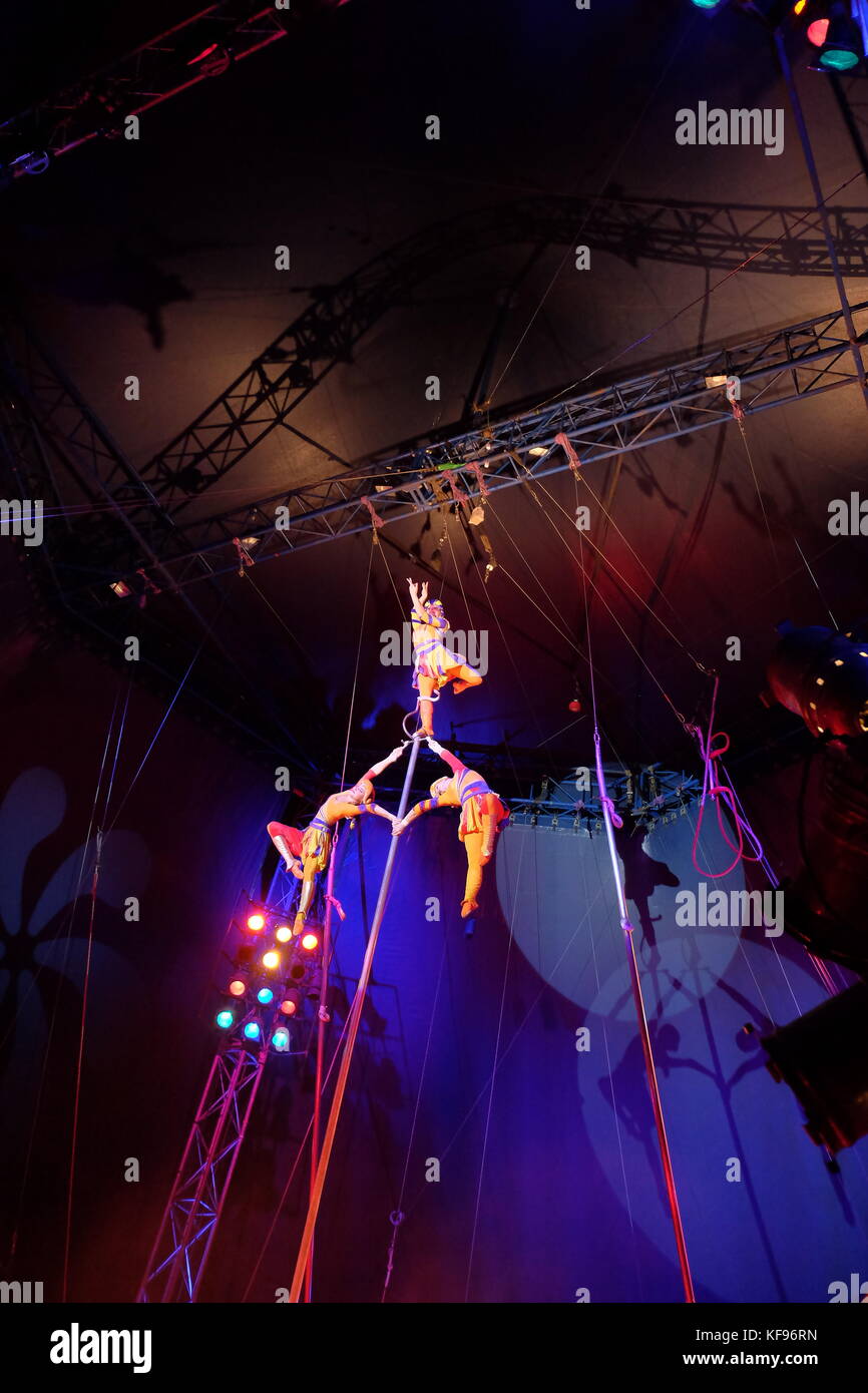 circus swaying pole act Stock Photo - Alamy