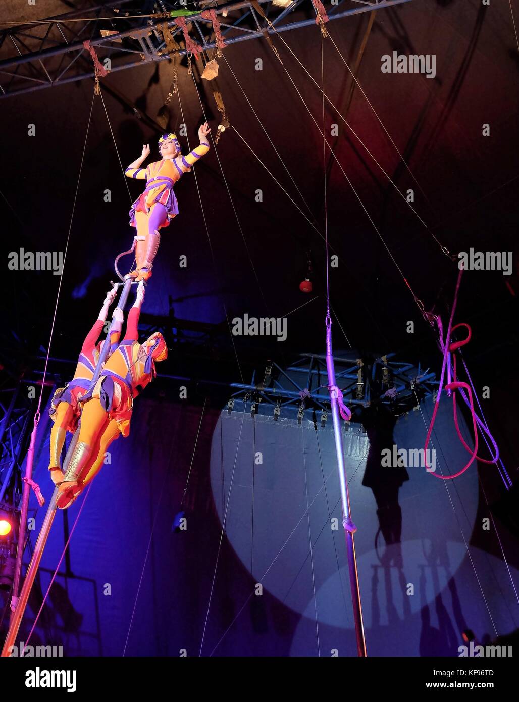 circus swaying pole act Stock Photo - Alamy