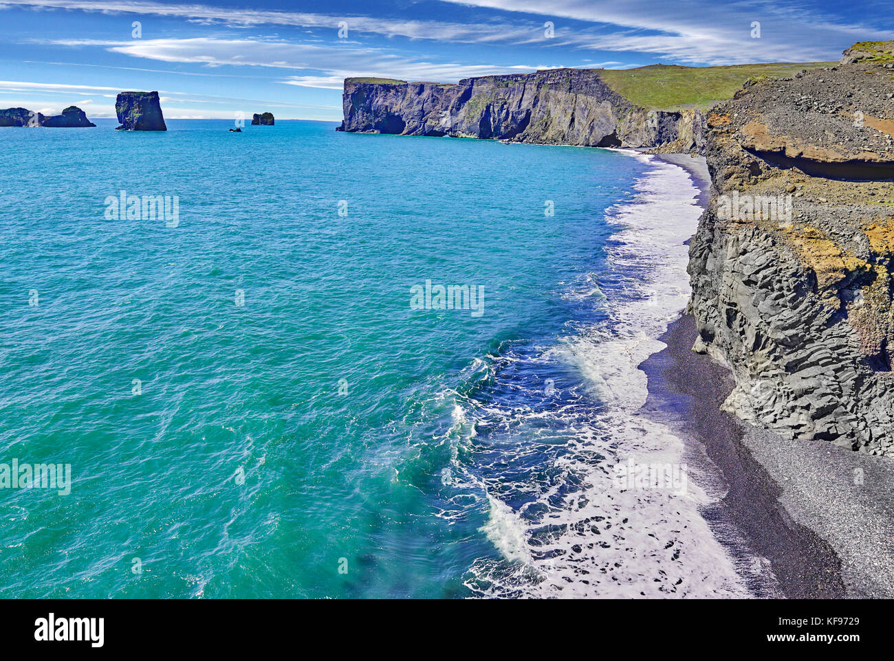 beautifull iceland summer seascape with mountains Stock Photo - Alamy