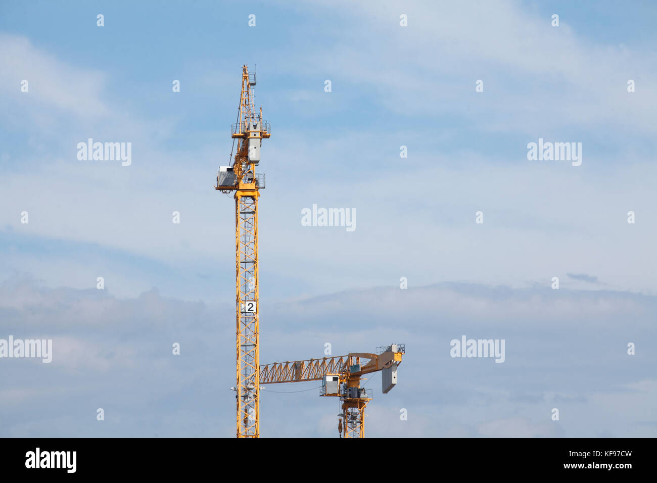 Construction Cranes on a Construction Site Stock Photo - Alamy