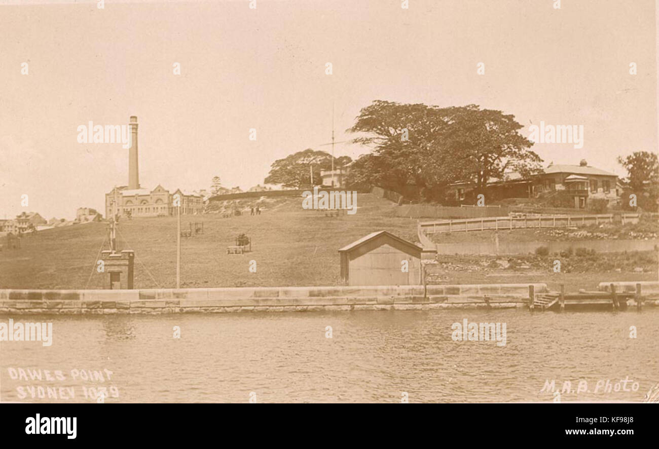 This image depicts Dawes Point in Sydney, featuring the Dawes Battery ...