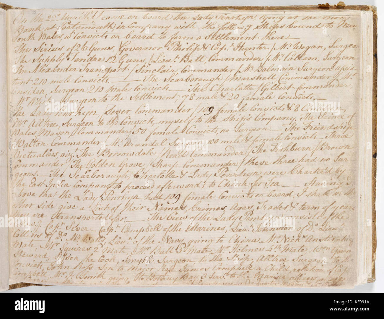 808016 22nd March 1787 ships accompanying the Lady Penrhyn Stock Photo ...