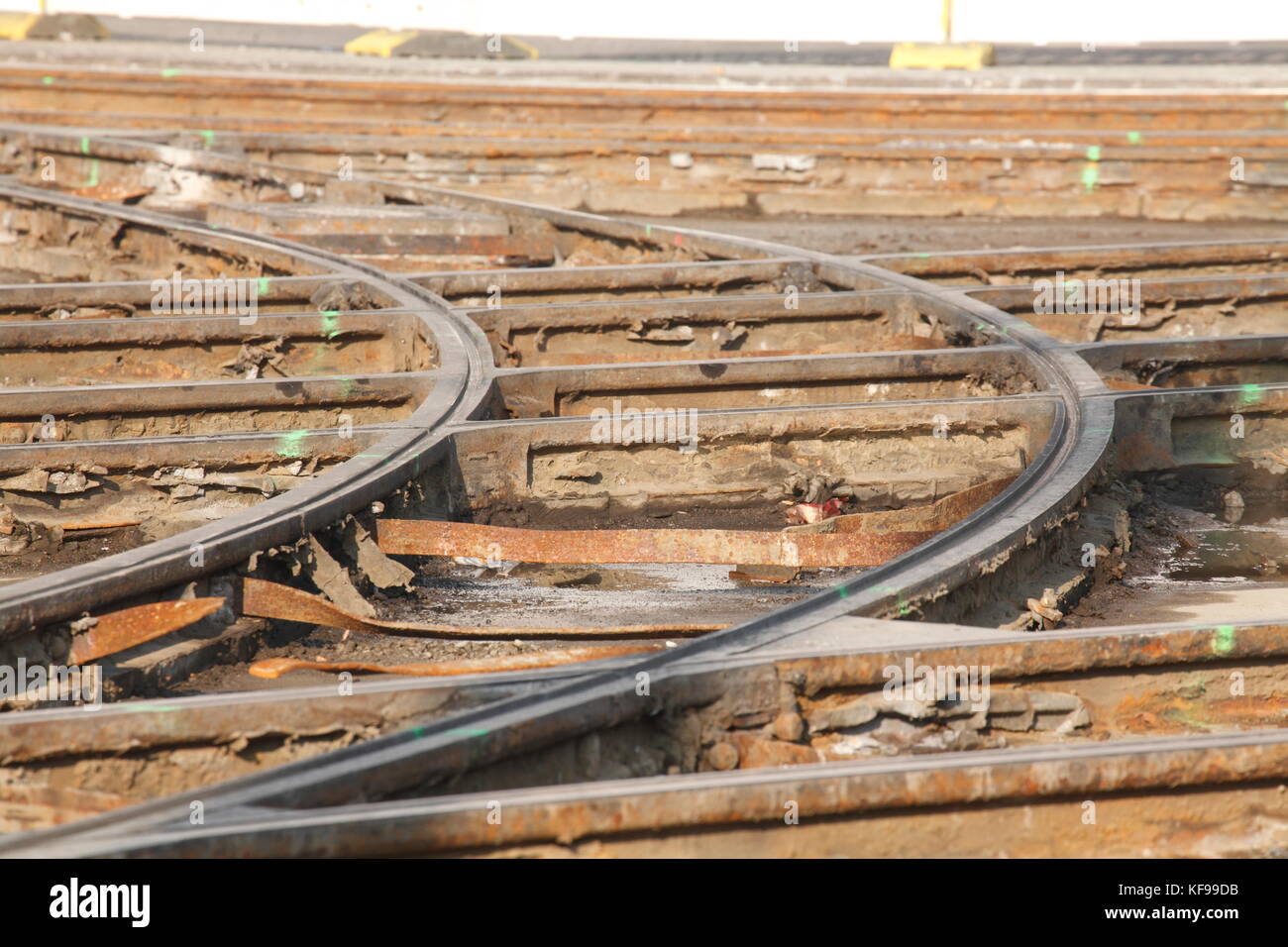 streetcar rail tracks Stock Photo - Alamy