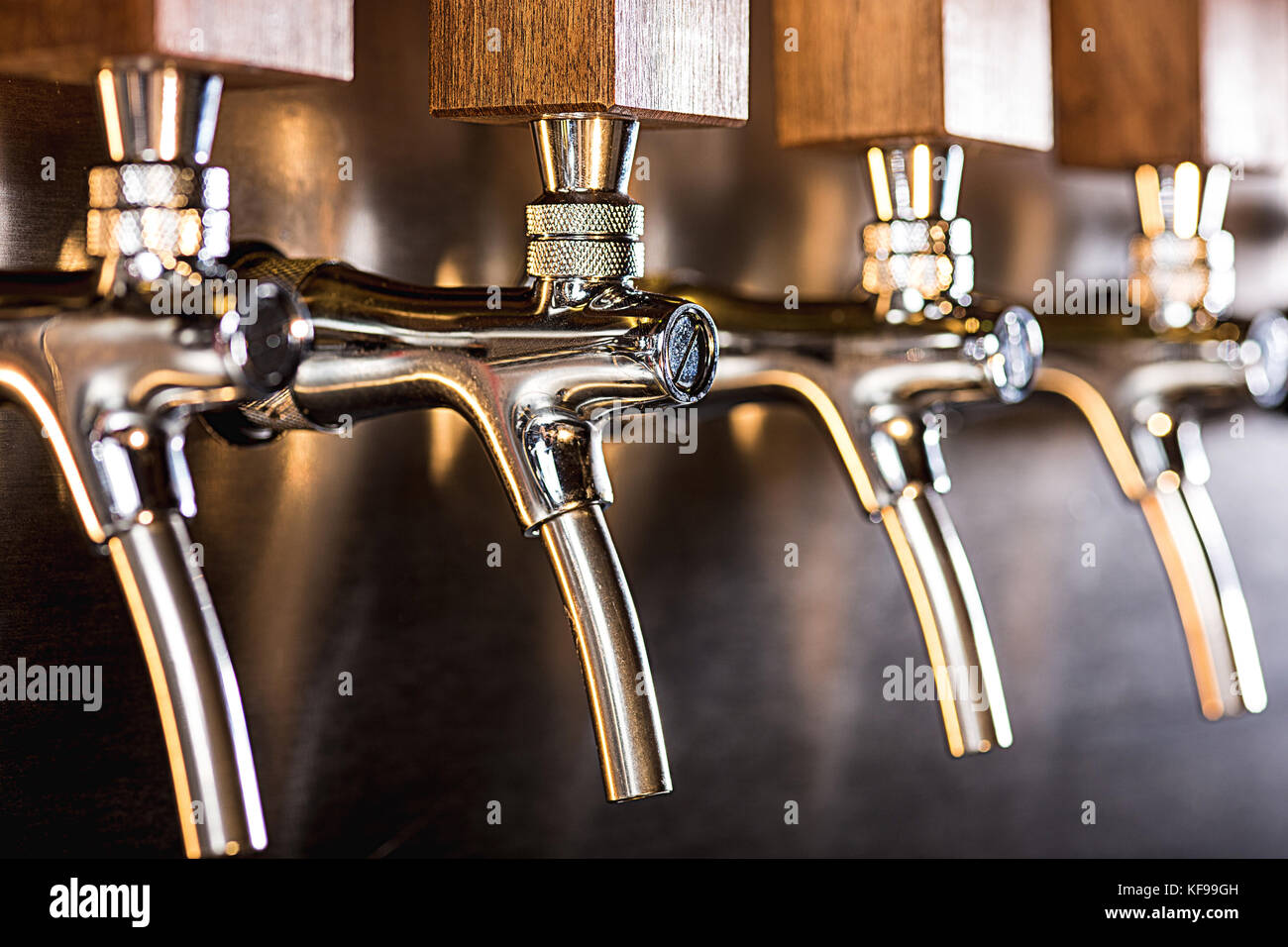 Beer taps in a pub Stock Photo - Alamy