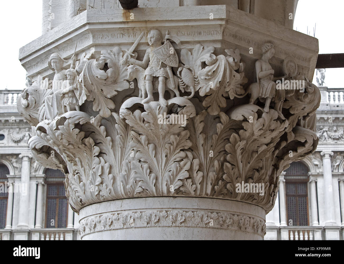 Capital of Column in St Marks Square Venice Italy Stock Photo - Alamy