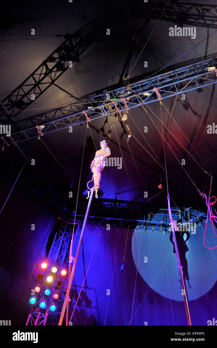 circus sway pole trapeze artist Stock Photo - Alamy