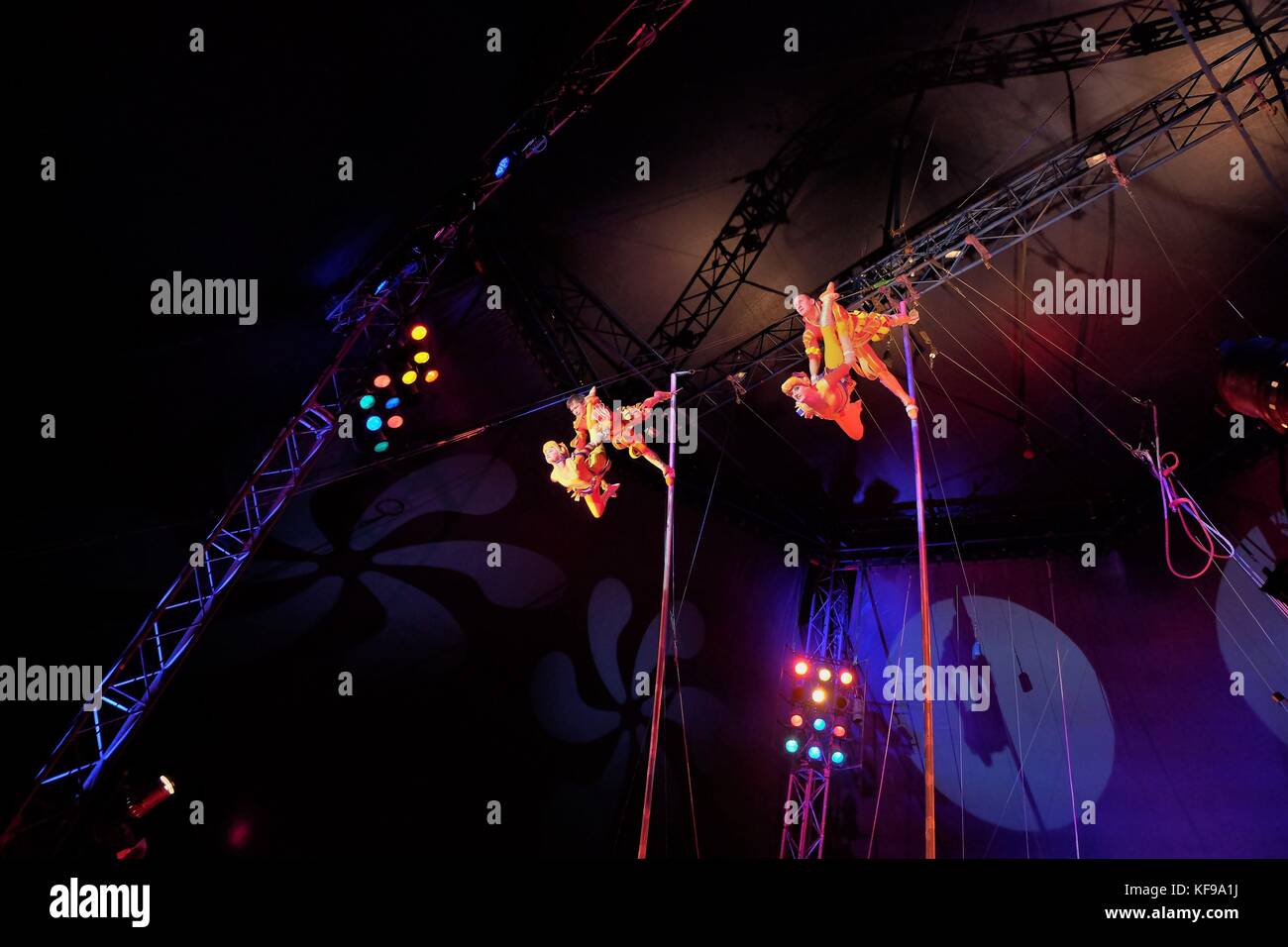 circus sway pole trapeze artist Stock Photo - Alamy