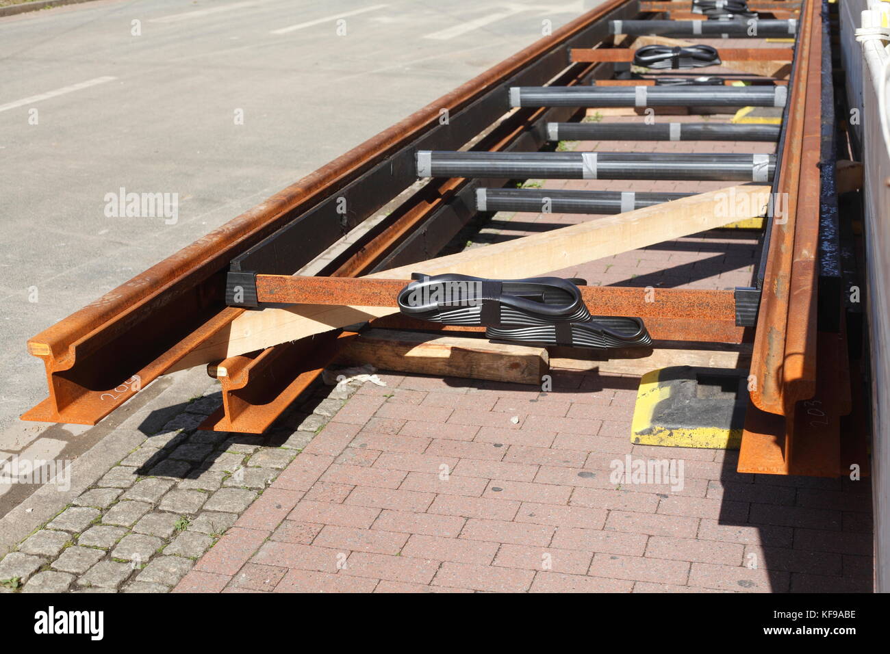 streetcar rail tracks Stock Photo - Alamy