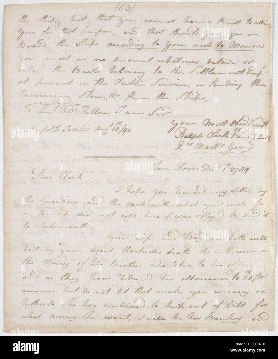 This letter from Lieutenant Kempster to Lieutenant Ralph Clark offers ...