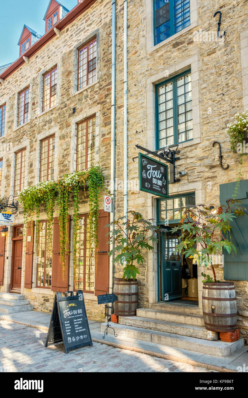 Restaurant On The Street Old Town,Quebec City, Canada Stock Photo - Alamy
